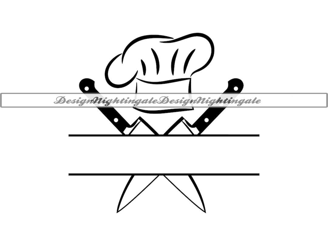 Chef Hat Monogram SVG, Chef Knives Svg, Chef Hat Svg, Clipart, Files ...