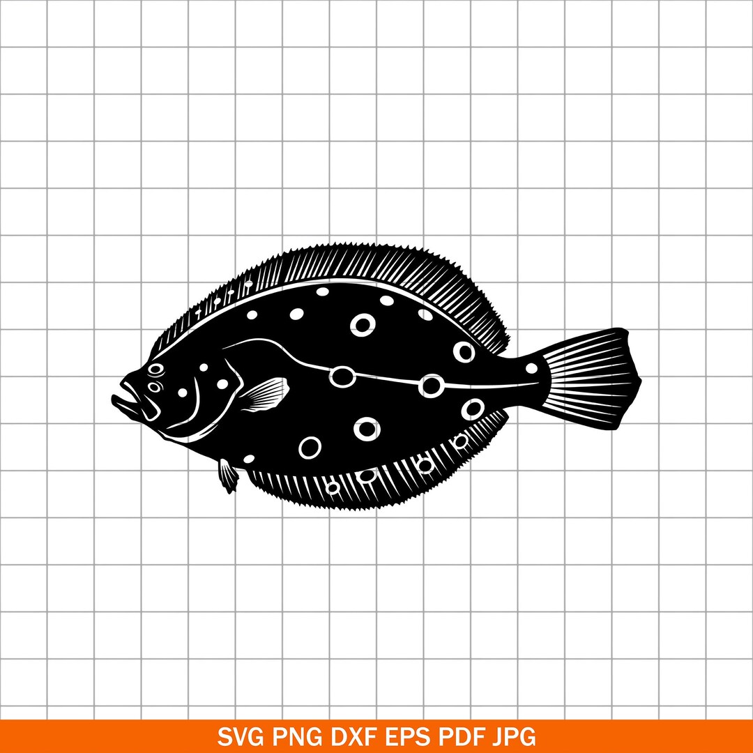 Summer Flounder SVG PNG DXF, Fluke Fish Cut File, Fishing Decor - Etsy