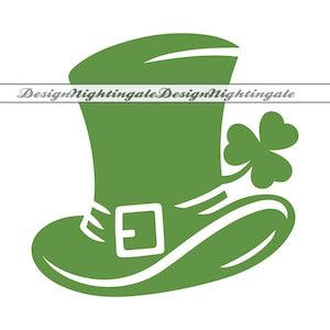 Leprechaun Hat Clover Shamrock SVG, St. Patrick's Day Clipart (digital ...