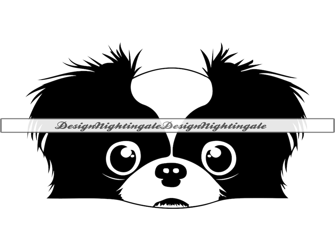 Peeking Japanese Chin SVG, Cute Japanese Chin SVG, Japanese Chin ...