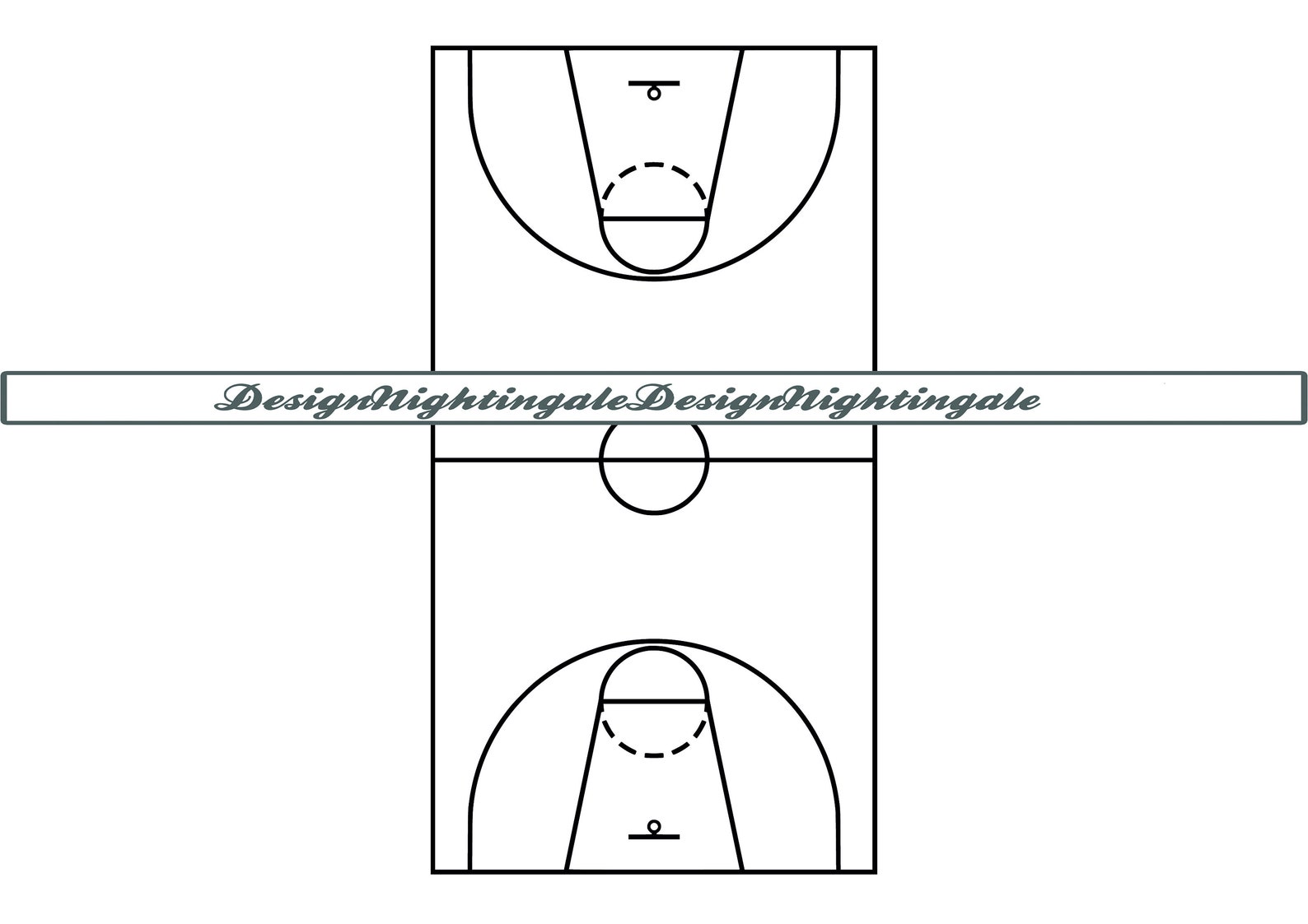 Basketball Court Outline SVG Basketball SVG Basketball Court | Etsy