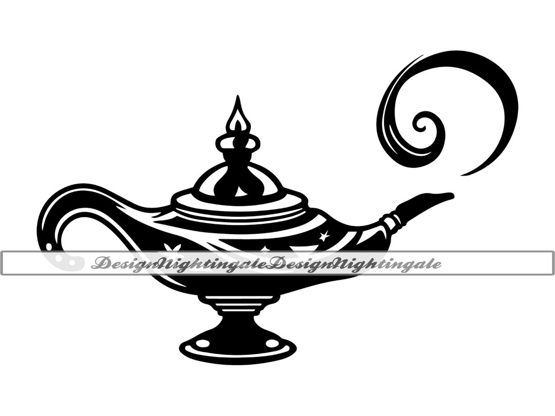 Magic Lamp SVG, Genie Lamp SVG, Lamp Svg, Lamp Clipart, Lamp Files for ...
