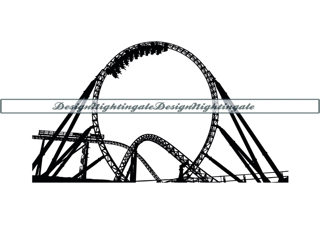 Roller Coaster #3 SVG, Roller Coaster Clipart, Roller Coaster Files for ...