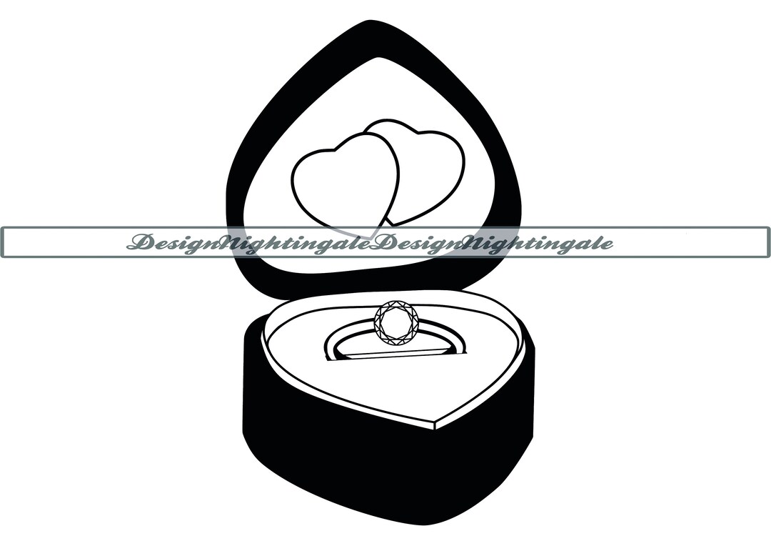 Wedding Ring Box SVG, Engagement Ring Box SVG, Diamond Ring, Wedding ...