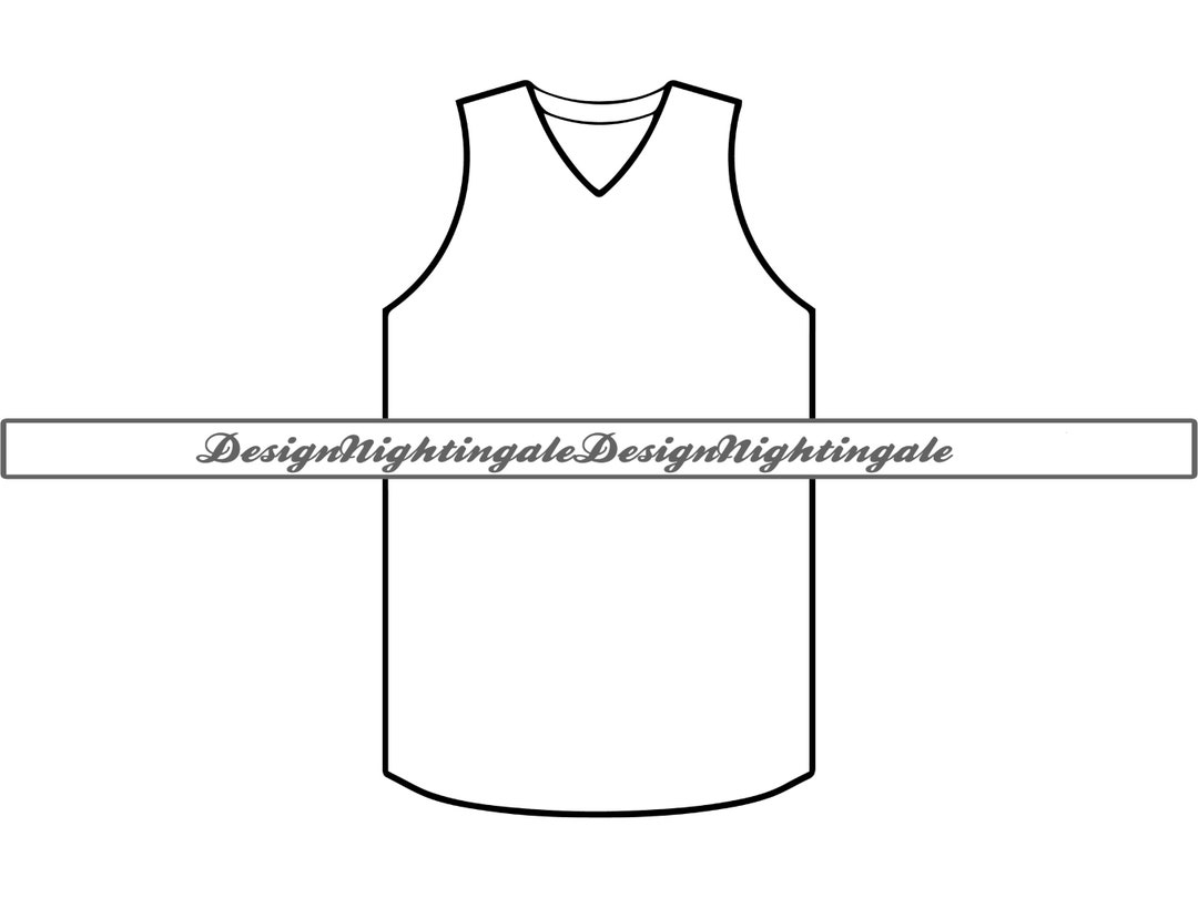 Basketball Jersey Outline SVG, Jersey Template, Cricut, Silhouette ...