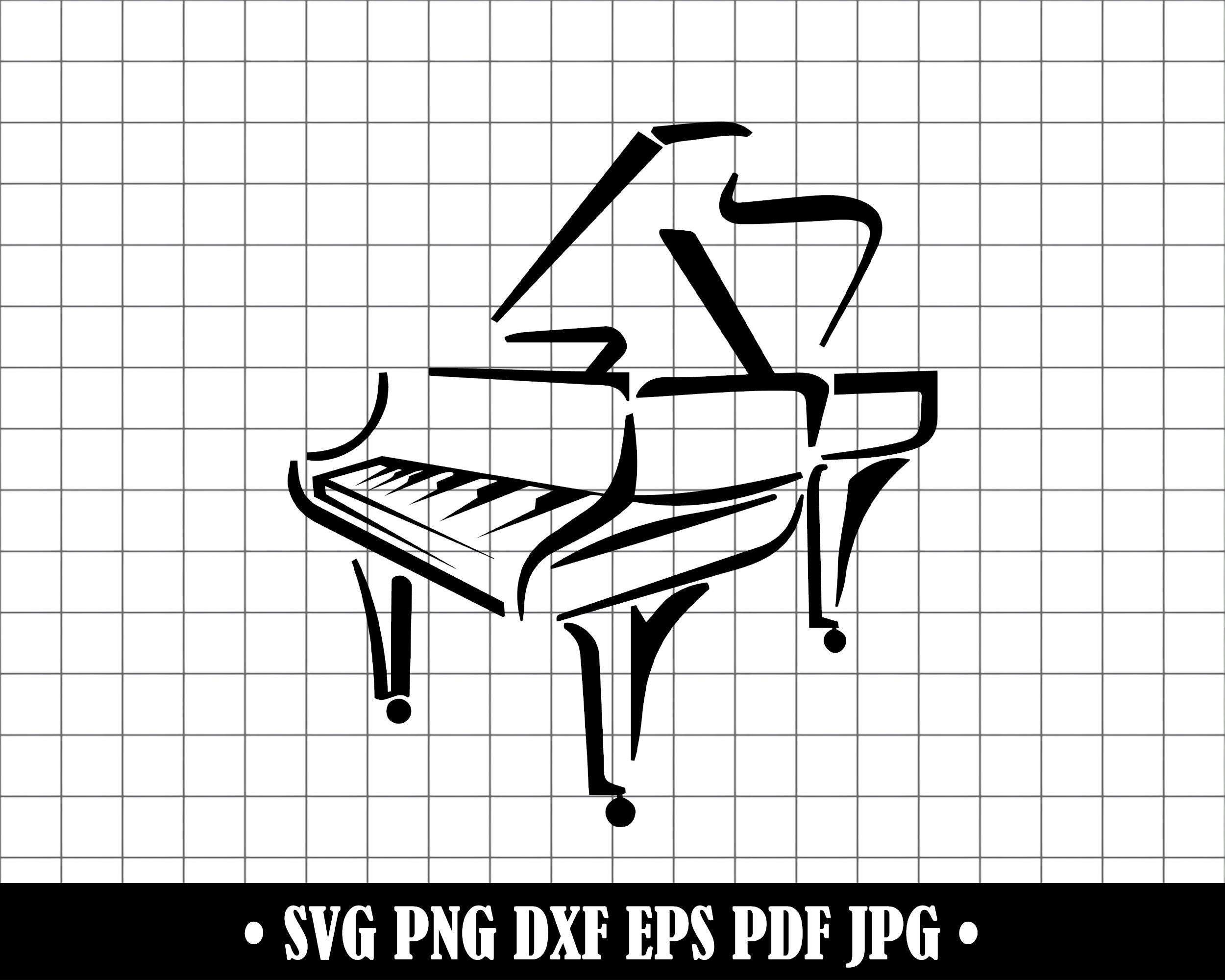 Stylized Grand Piano SVG, Piano Outline Clipart (digital Files) - Etsy UK