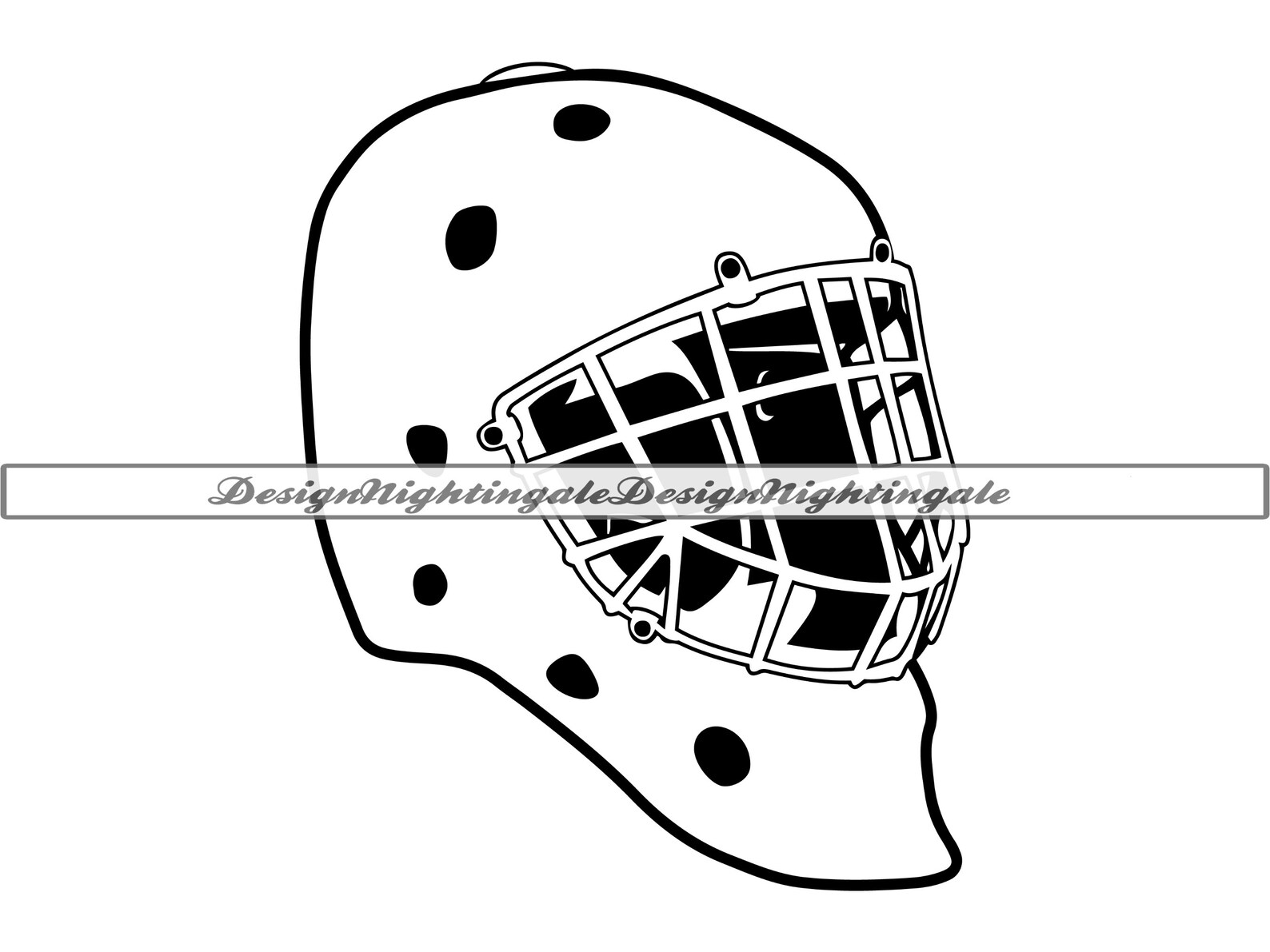Goalie Mask Outline SVG, Hockey Helmet Clipart (digital Files) - Etsy