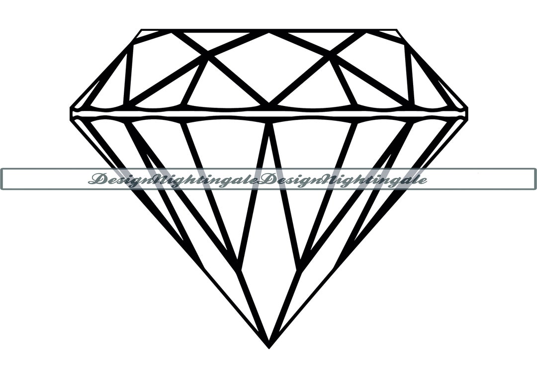 Diamond Outline SVG, Diamond SVG, Diamond Outline Clipart, Diamond ...