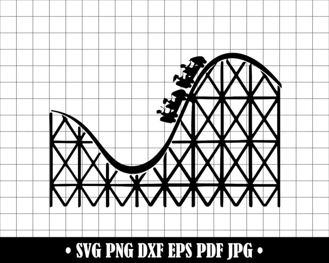 Roller Coaster #2 SVG, Amusement Park Ride PNG, Thrill Ride Cut File ...