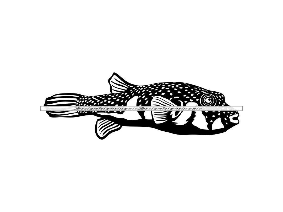 Puffer Fish SVG, White Spotted Puffer SVG, Puffer Fish Clipart, Files ...