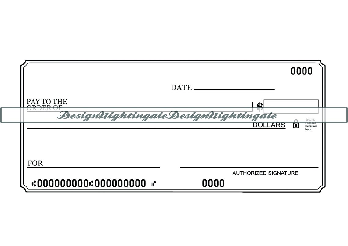 Blank Check Template (svg, Png, Dxf, Pdf, Jpg) - Etsy