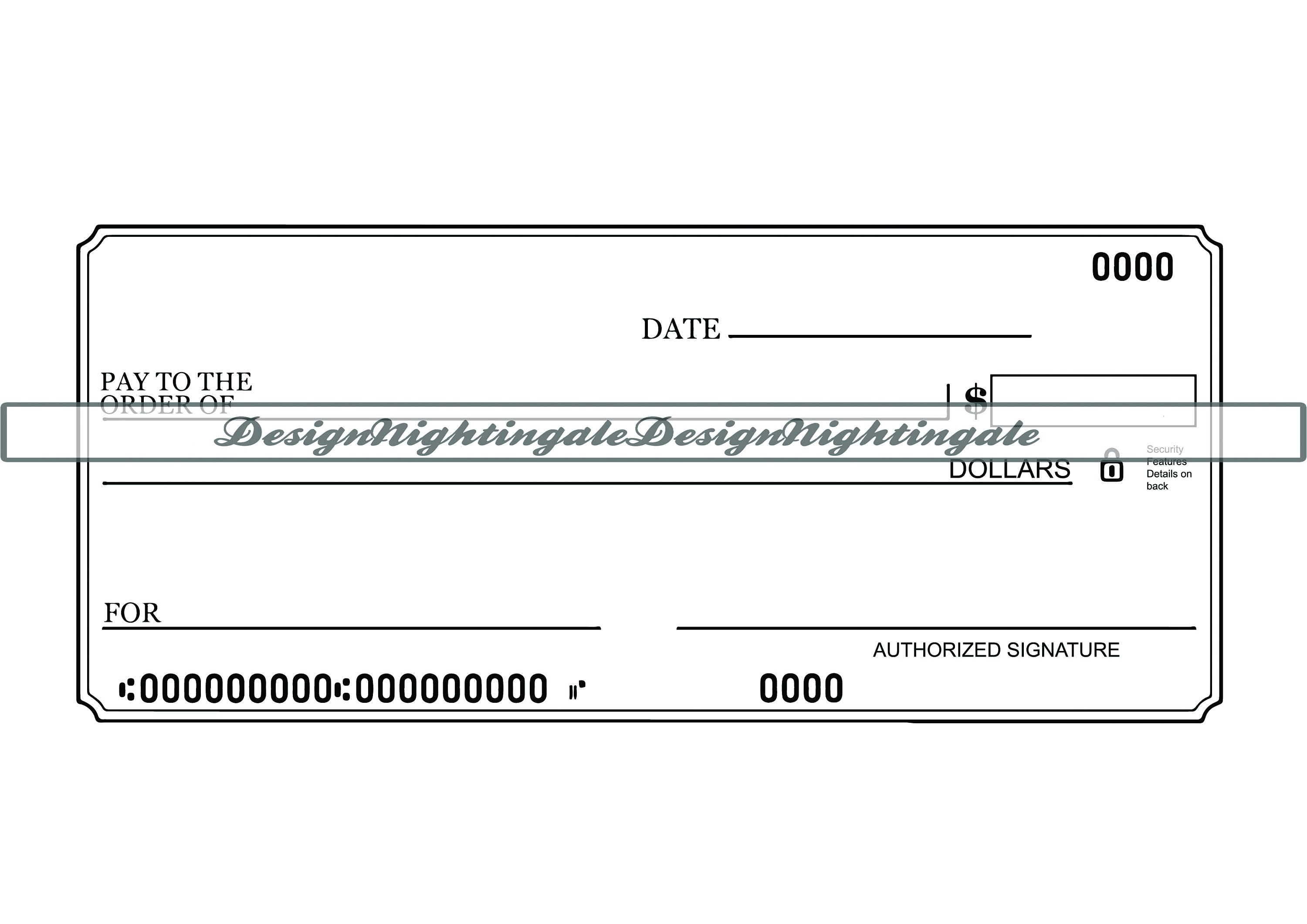 Check Template #2 SVG, Blank Check SVG, Bank Account SVG, Money Svg ...