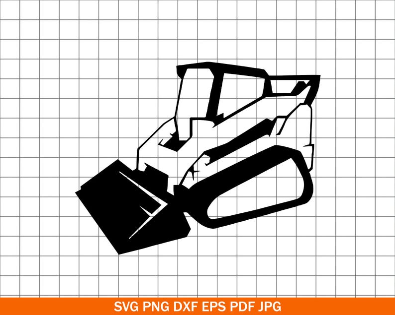 Skid Steer Loader Silhouette, Construction Vector Clipart (SVG, PNG ...