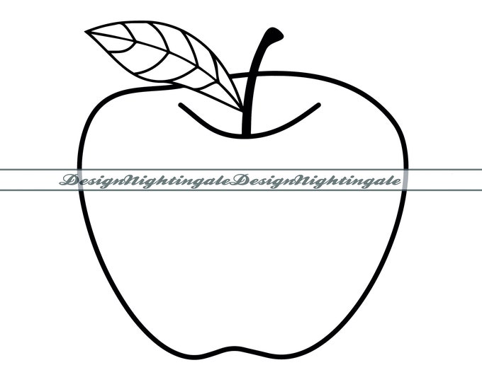 Apple Outline Svg, Fruit Svg, Apple Monogram Svg, Apple Png, Apple ...