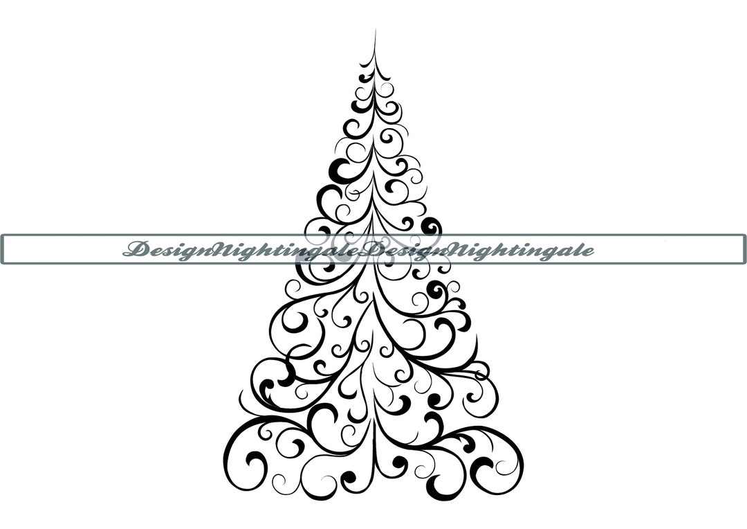 Swirly Christmas Tree #2 SVG, Christmas Tree Svg, Swirly Christmas Tree ...