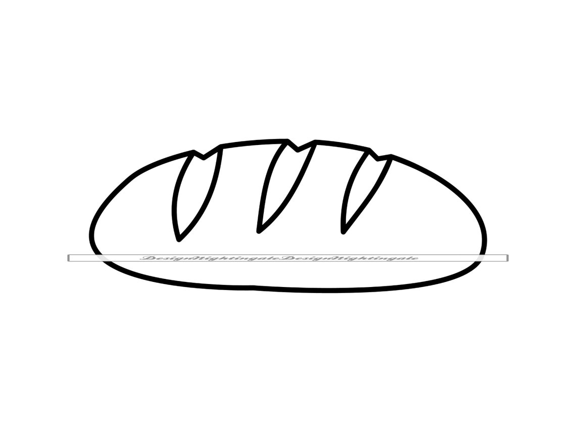Brot Umriss #2 SVG, Brot SVG, Laib Brot SVG, Brot Clipart, Brot-Dateien ...