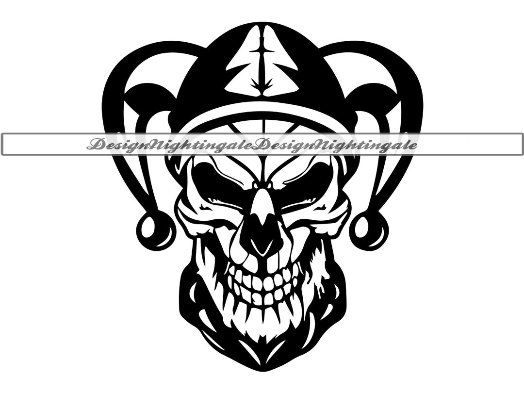 Jester Skull SVG, Joker Skull SVG, Clown Svg, Jester Skull Clipart ...