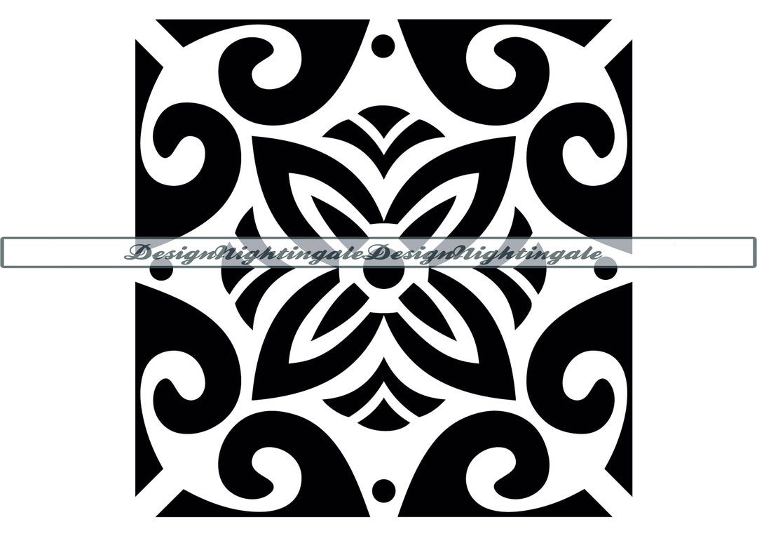 Tile Pattern SVG, Floral Stencil Clipart (digital Files) - Etsy