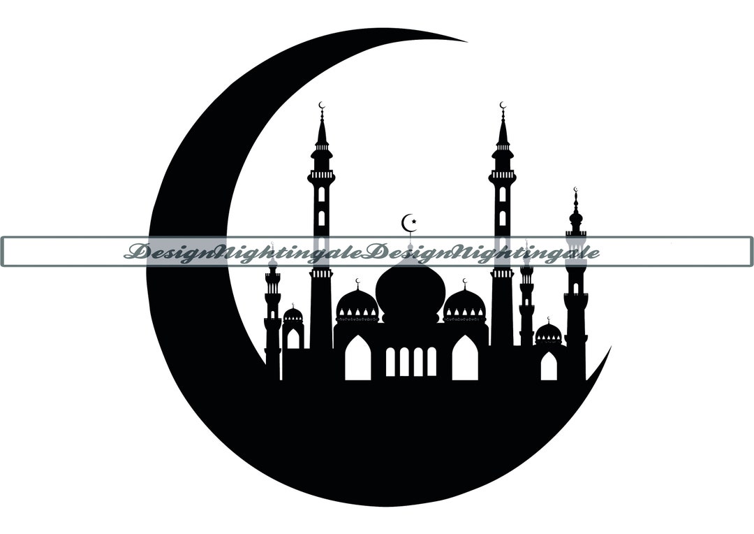 Mosque Crescent Moon SVG, Islamic Logo Clipart (digital Files) - Etsy