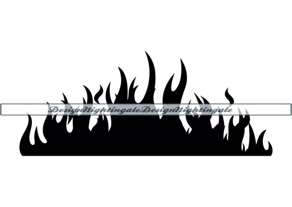 Flame Border Svg Silhouette Fire Border Cut File Cricut Etsy