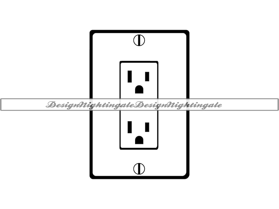 Power Outlet Outline SVG PNG DXF, Outlet Svg, Outlet Clipart, Outlet ...