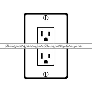 Power Outlet Outline SVG PNG DXF, Outlet Svg, Outlet Clipart, Outlet ...