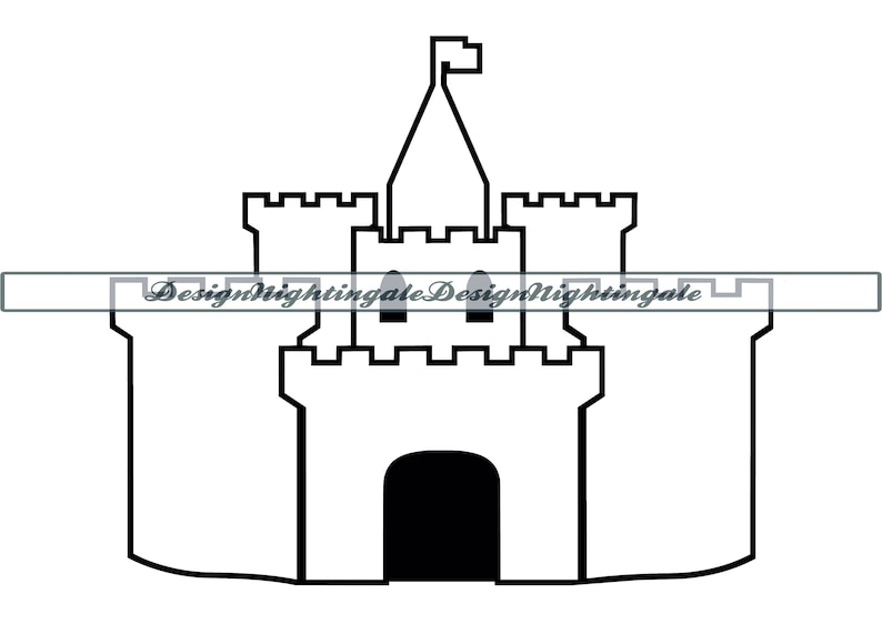 Castle Outline SVG Castle SVG Rampart SVG Castle Clipart | Etsy