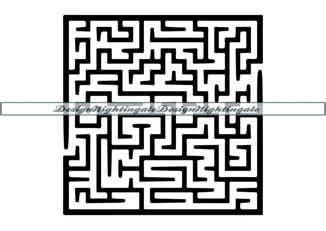 Maze 3 SVG Simple Maze SVG Maze Clipart Maze Files for | Etsy