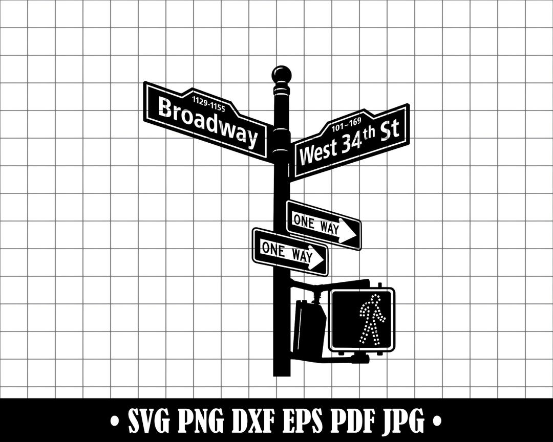 Broadway Street Sign SVG, NYC Cut File (digital Download) - Etsy