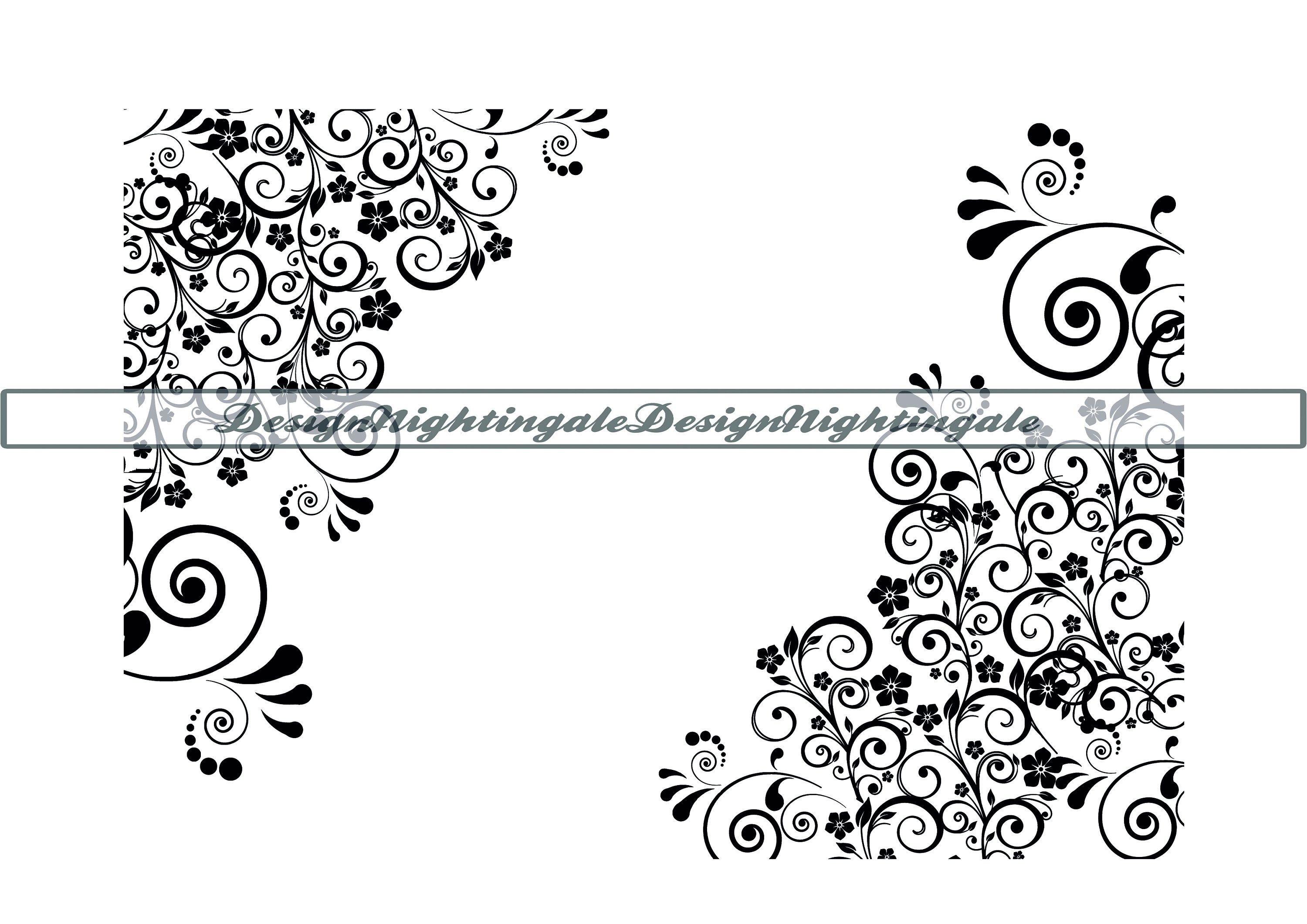 Floral Swirls SVG Floral Vine SVG Flourish SVG Decorative - Etsy