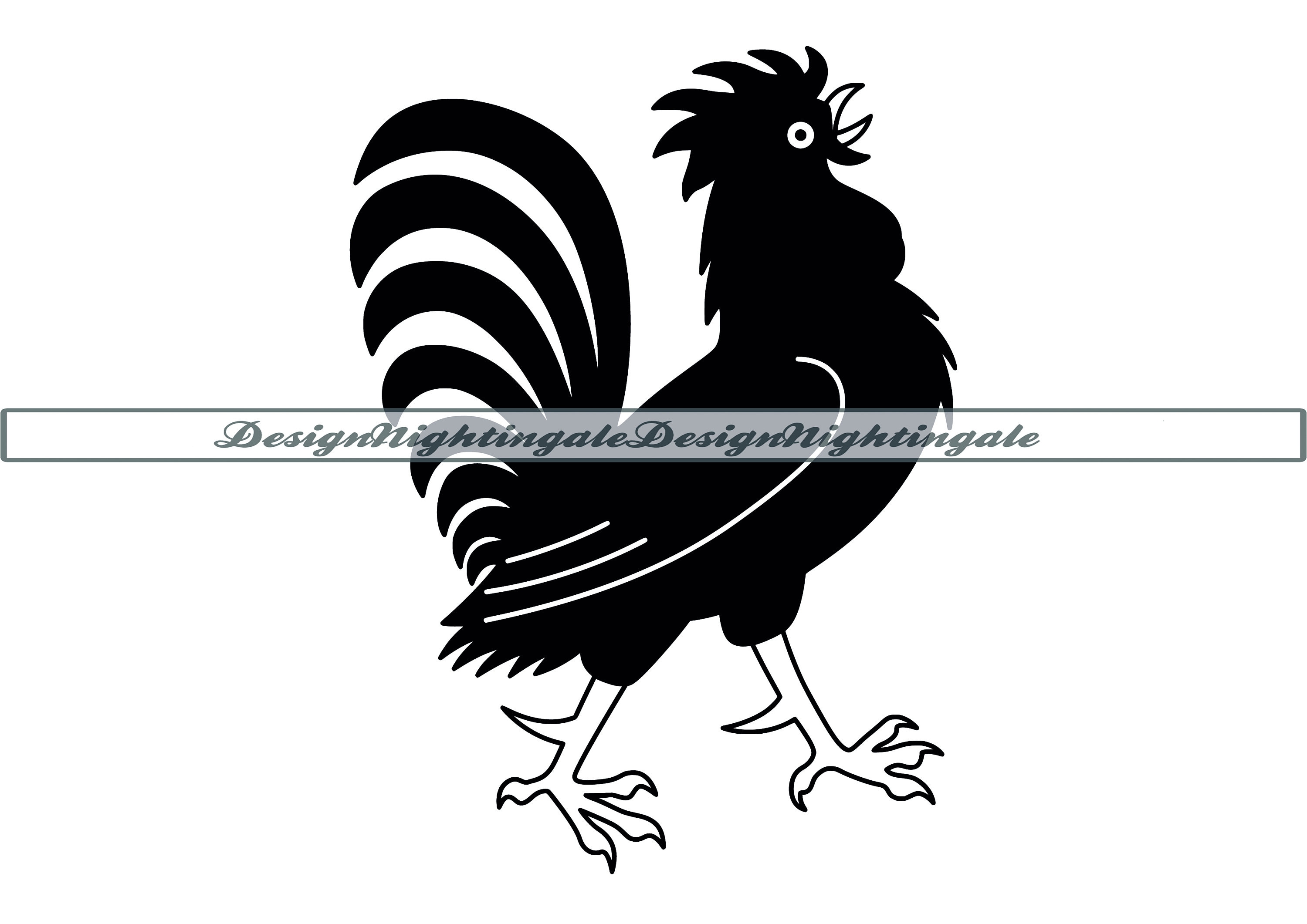 Rooster Crowing Silhouette