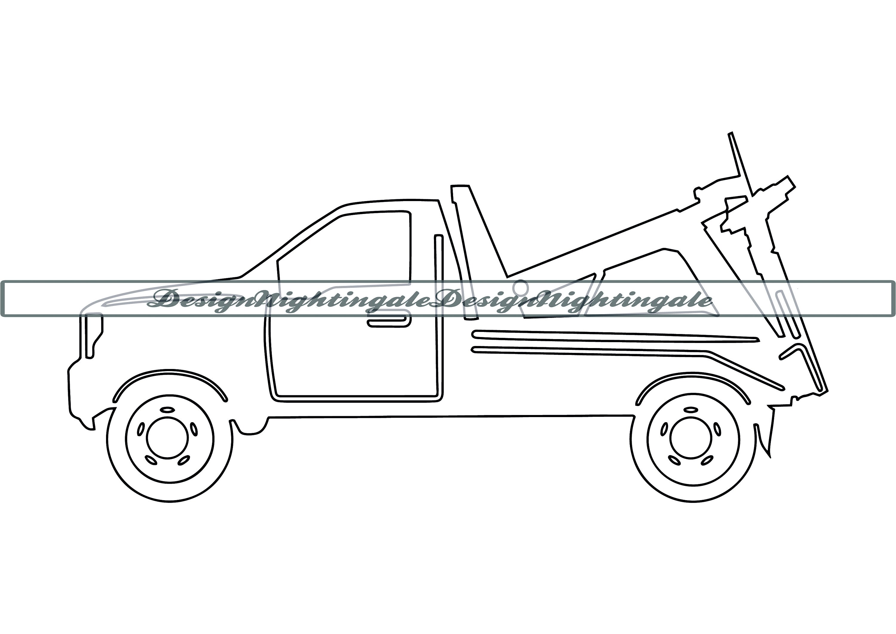 Tow Truck Outline SVG Tow Truck Clipart Tow Truck Files for - Etsy Hong ...