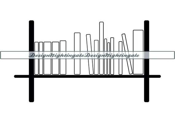 Bookshelf 2 SVG Bookcase SVG Book SVG Bookshelf Clipart | Etsy