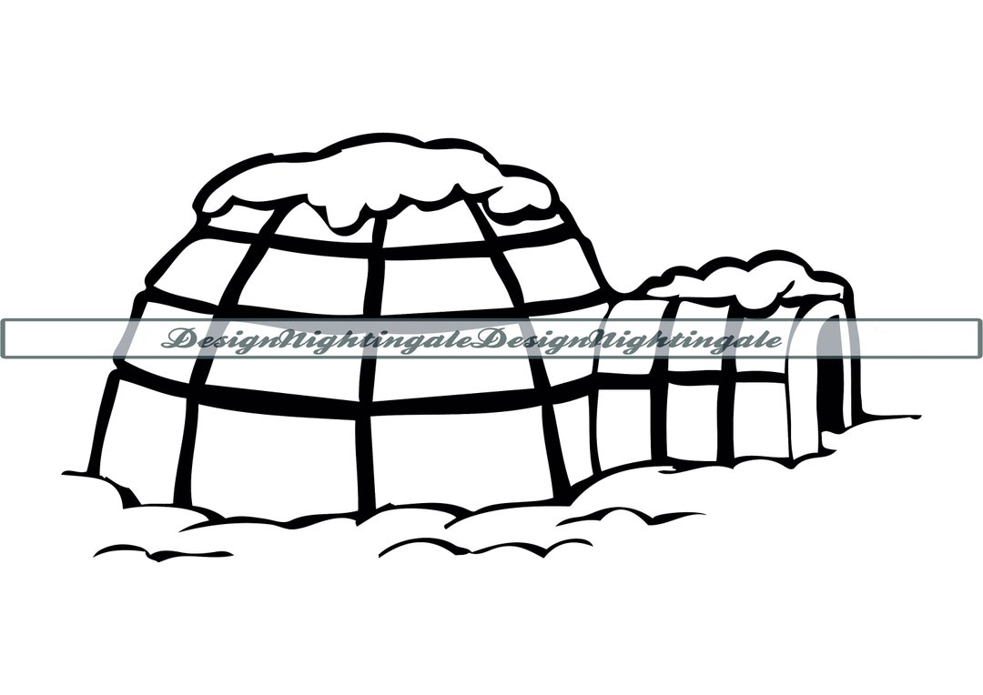 Igloo Outline #2 SVG, Igloo SVG, Eskimo SVG, Ice House Svg, Igloo Clipart, Files for Cricut ...
