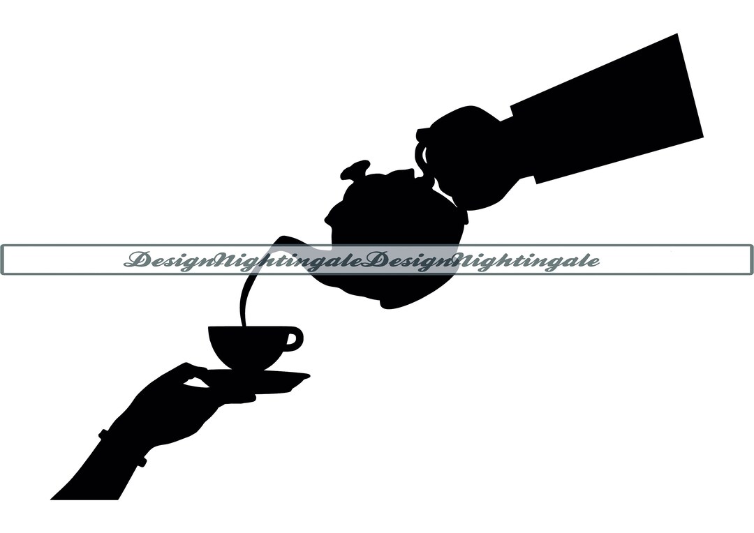 Tea Pot and Cup #2 SVG, Tea Pouring SVG, Tea Pot SVG, Clipart, Files ...