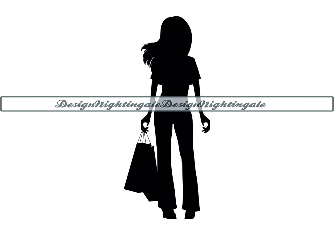 Shopping Woman SVG, Fashion Girl Clipart (digital Files) - Etsy