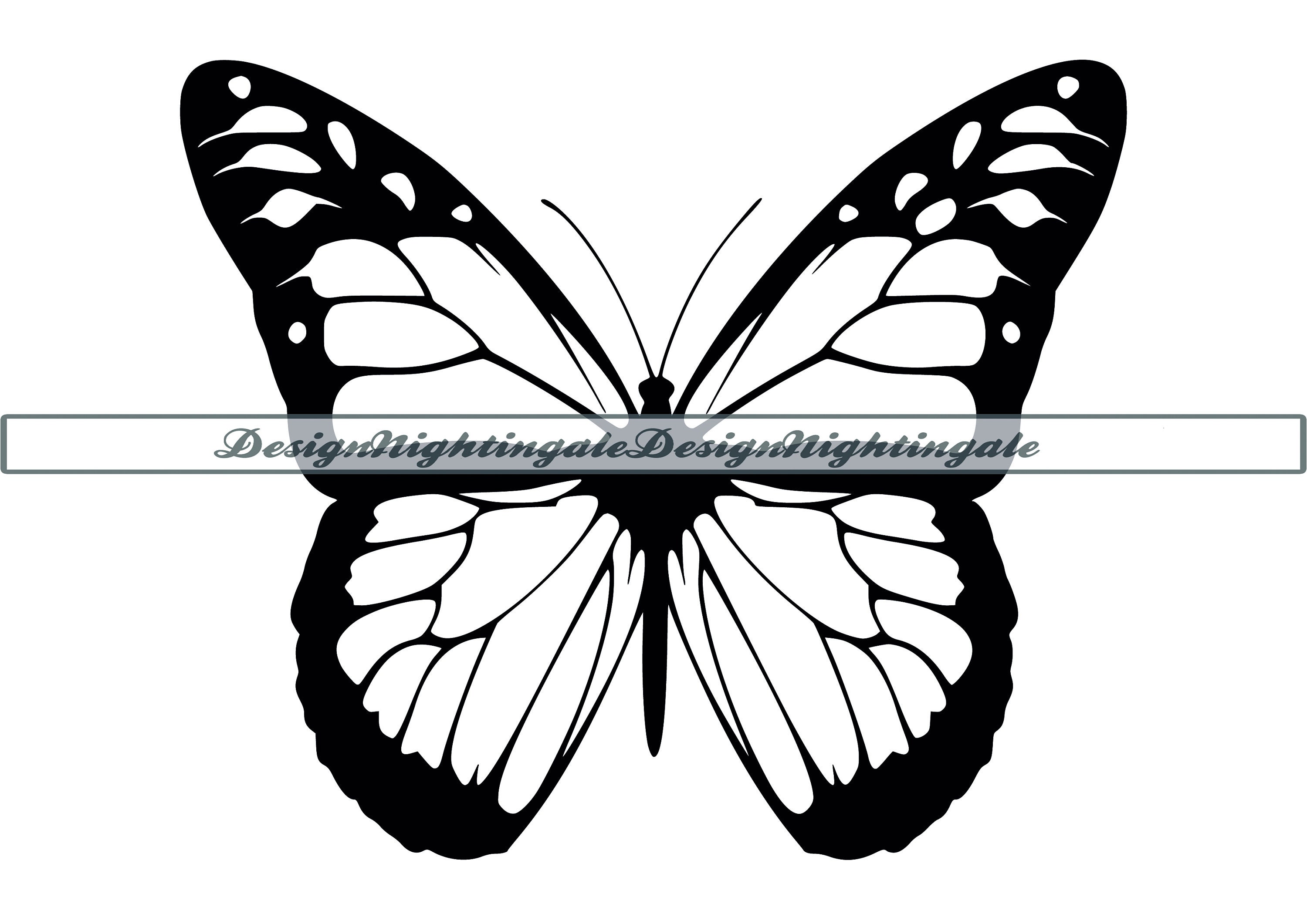 Monarch Butterfly Outline Svg Monarch Butterfly Svg Etsy
