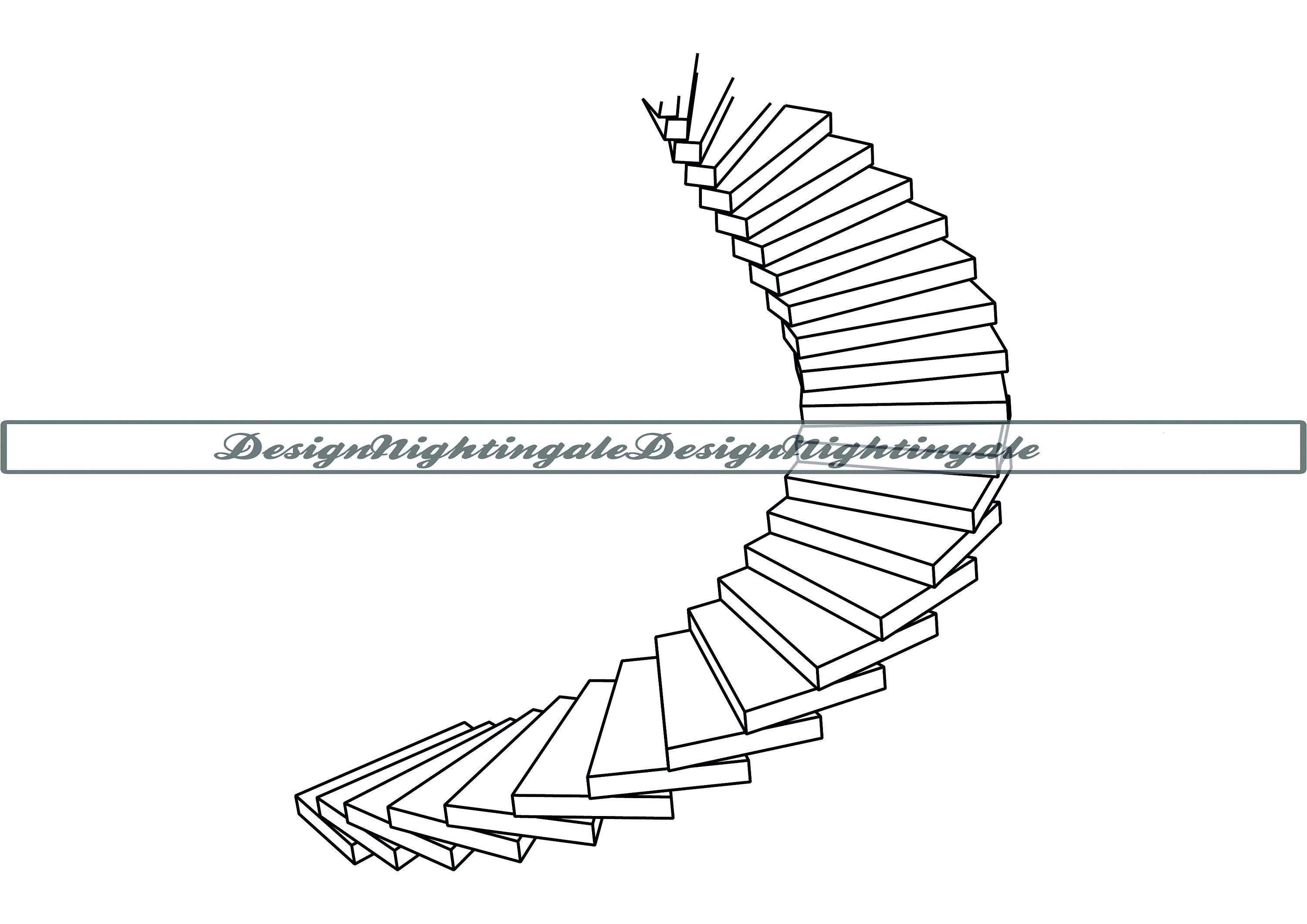 Spiral Stairs SVG, Stairs SVG, Staircase SVG, Spiral Stairs Clipart ...