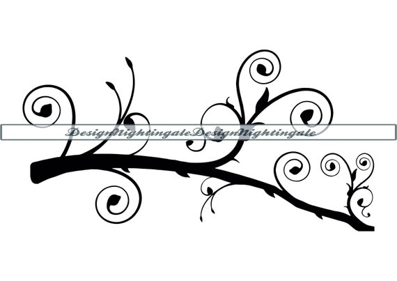 Tree Branch SVG File for Family Tree Swirly Branch SVG - Etsy