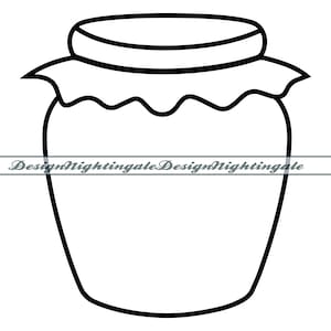 Jam Jar Outline SVG, Honey Jar SVG, Jam Jar Clipart, Jam Jar Files for ...