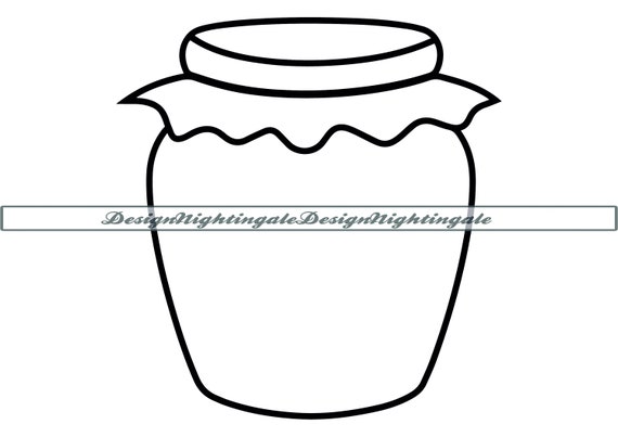 Honey Jar Clip Art Black And White