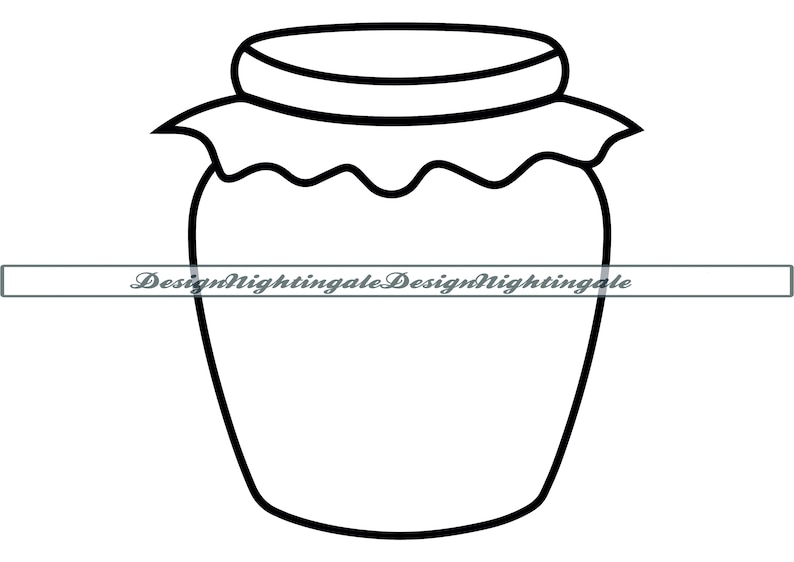 Jam Jar Outline SVG Honey Jar SVG Jam Jar Clipart Jam Jar - Etsy
