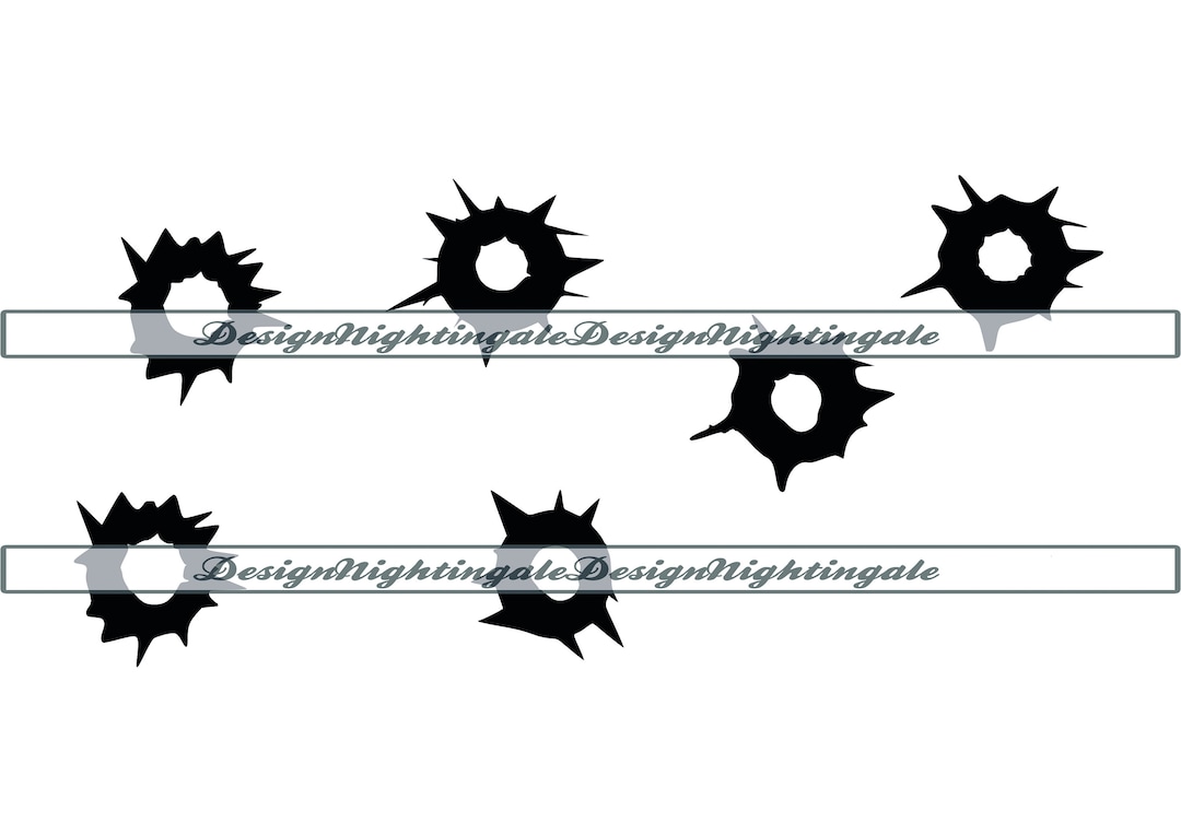 Bullet Holes 2 SVG, Bullet SVG, Bullet Holes Clipart, Bullet Holes ...
