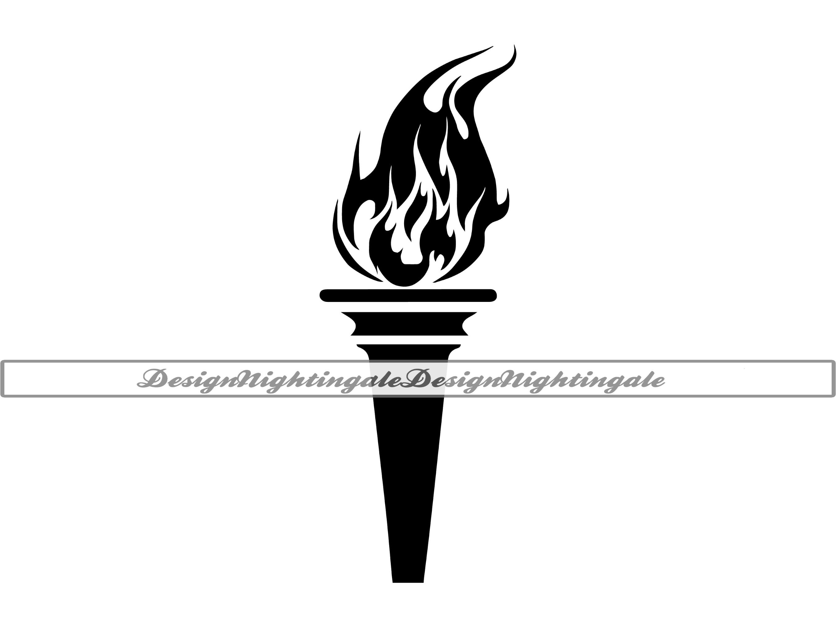 Torch 4 SVG, Flaming Torch SVG, Torch Flame SVG, Torch Clipart, Torch ...