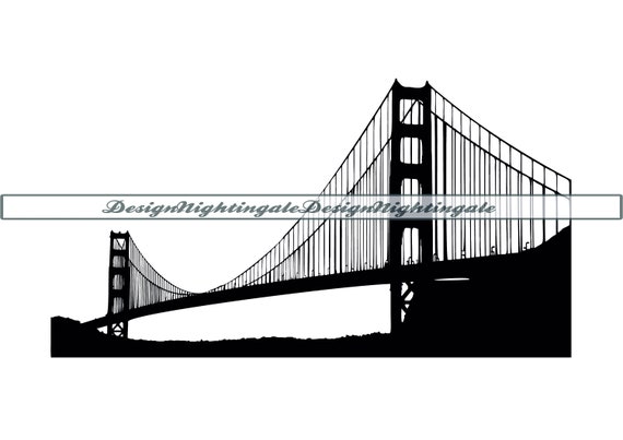 Golden Gate Bridge Silhouette Clipart Golden Gate Bridge Vector"