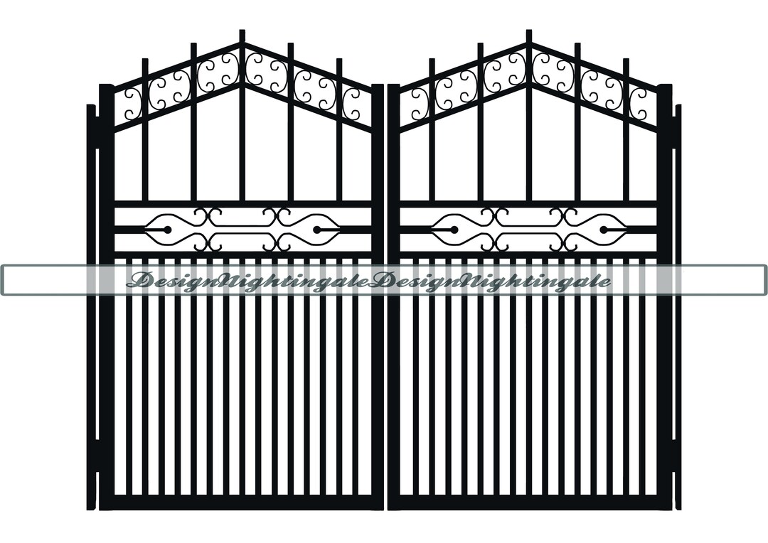 Iron Gate #2 SVG, Wrought Iron Gate SVG, Iron Gate Clipart, Iron Gate ...