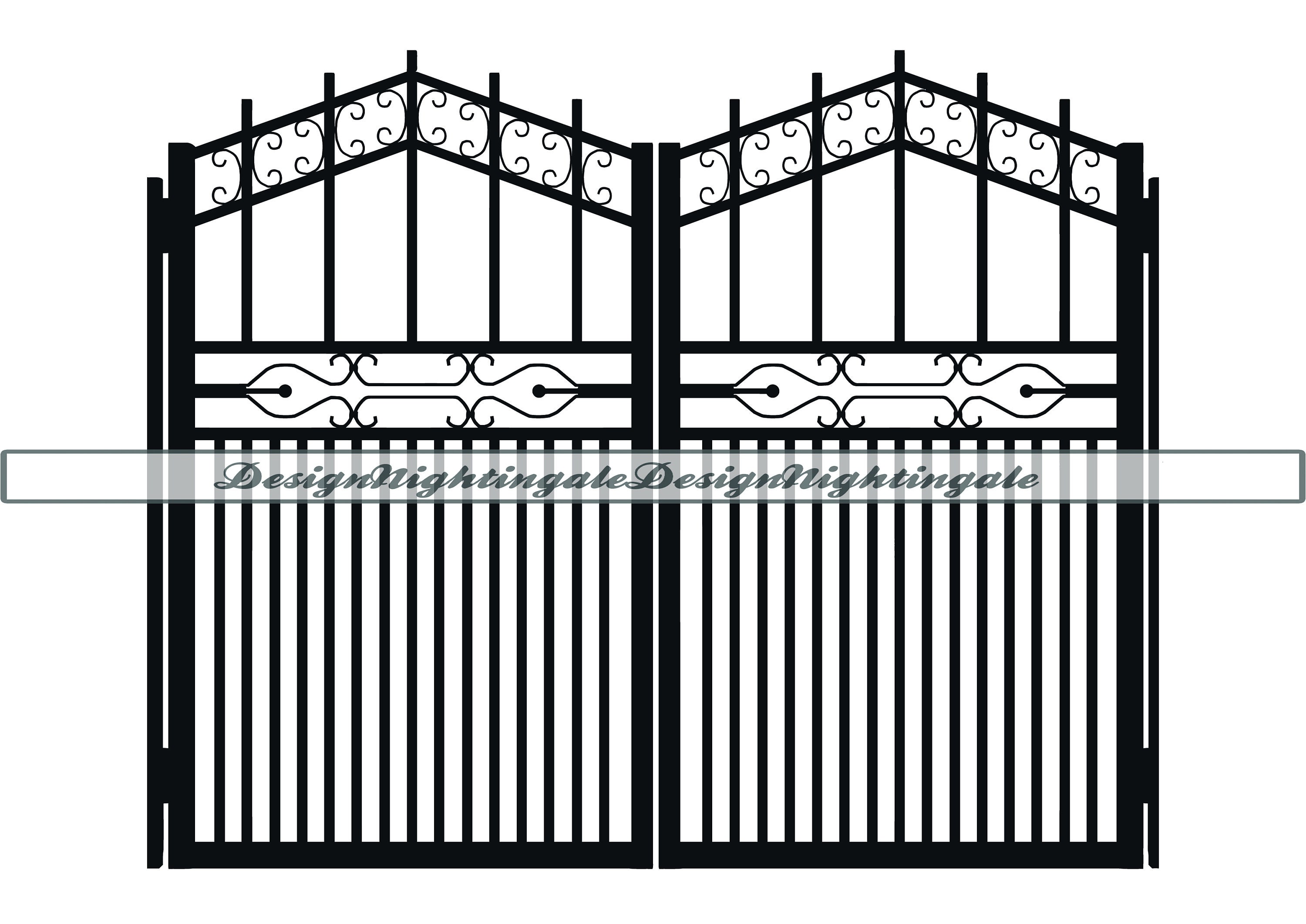 Iron Gate 2 SVG, Wrought Iron Gate SVG, Iron Gate Clipart, Iron Gate ...