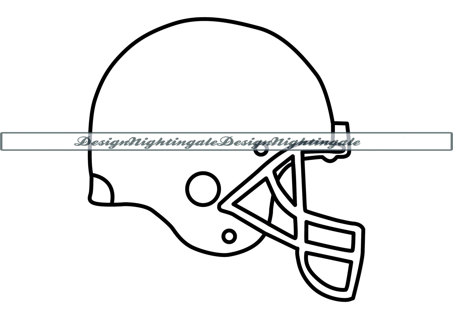 Football Helmet Outline 3 SVG Football Helmet Clipart | Etsy