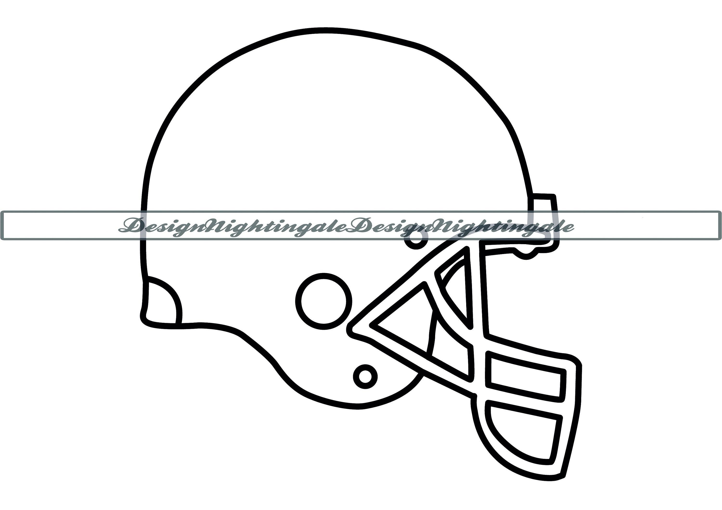 Football Helmet Outline #3 SVG, Football Helmet Clipart, Football ...