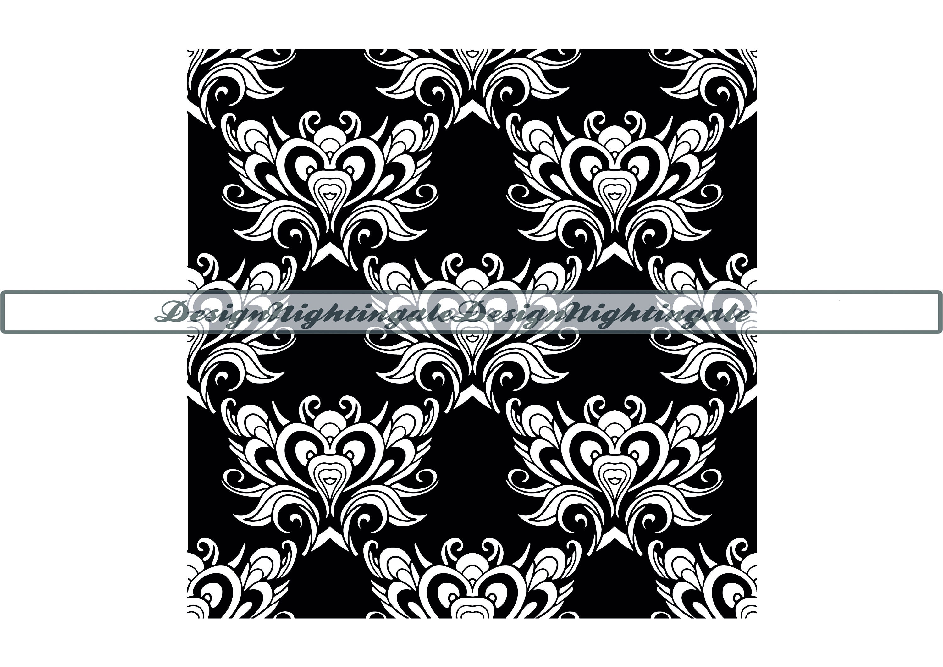 Damask Heart Floral Pattern SVG Heart Pattern SVG Seamless | Etsy